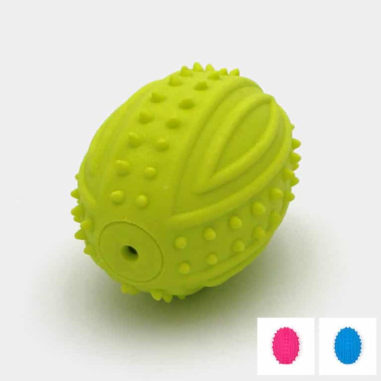 Balle pour chien indestructible - Ballon oval rigide qui couine - Catedogshop